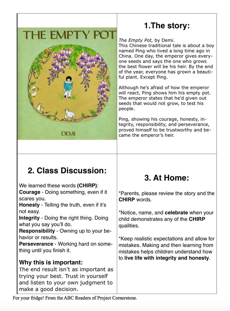 Project Cornerstone – The Empty Pot – Unsettled Mom